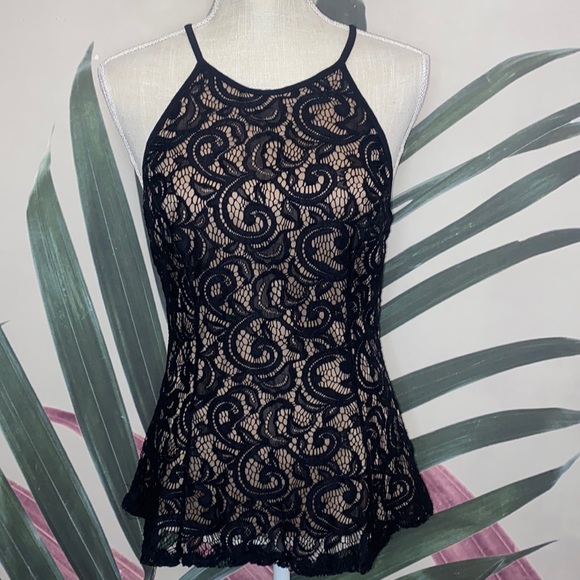 Daily Special | Tops | Daily Special Lace Illusion Halter | Poshmark